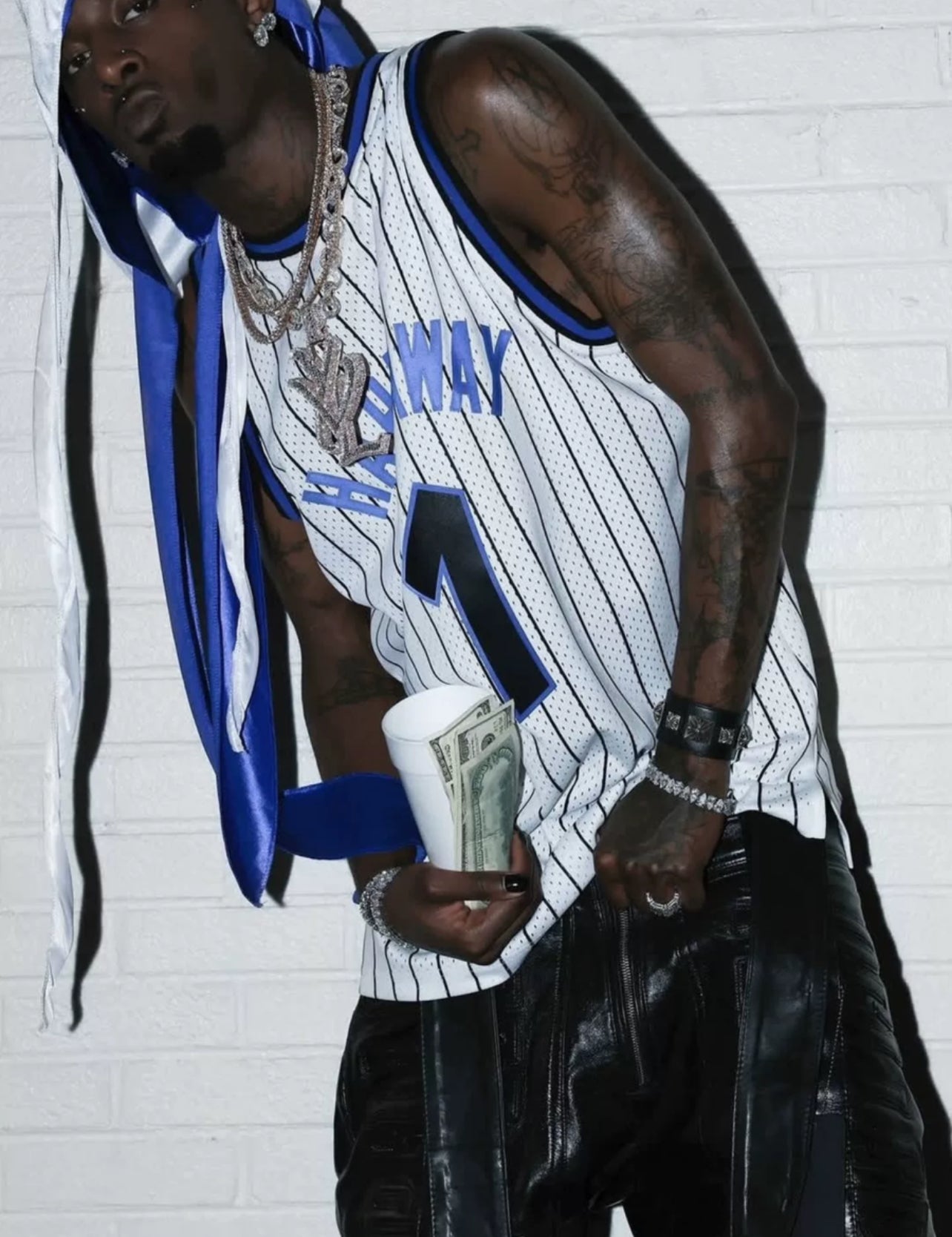 Custom YVL Playboi Carti fully iced pendant necklace infinity link ...