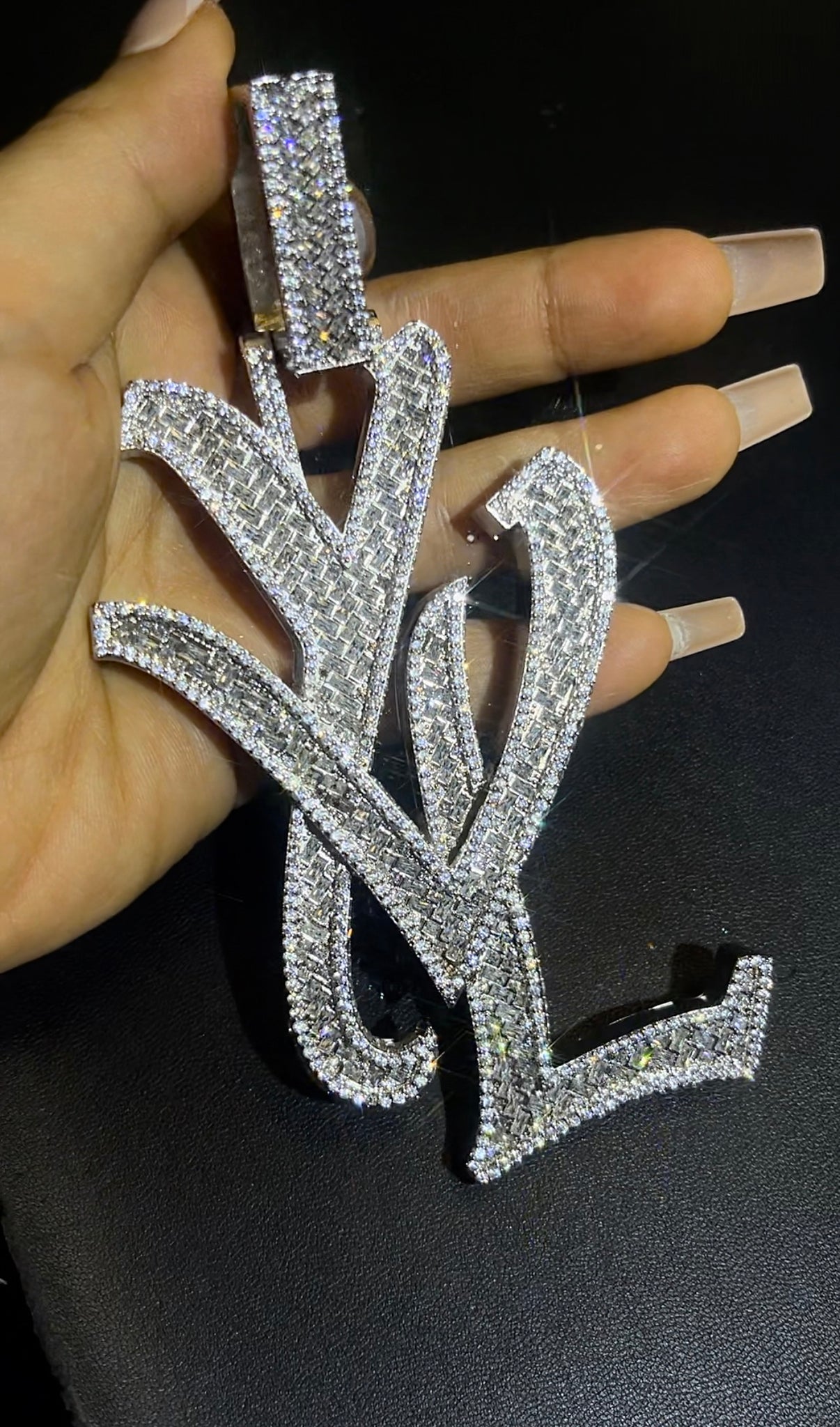 Custom YVL Playboi Carti fully iced pendant necklace infinity link ...