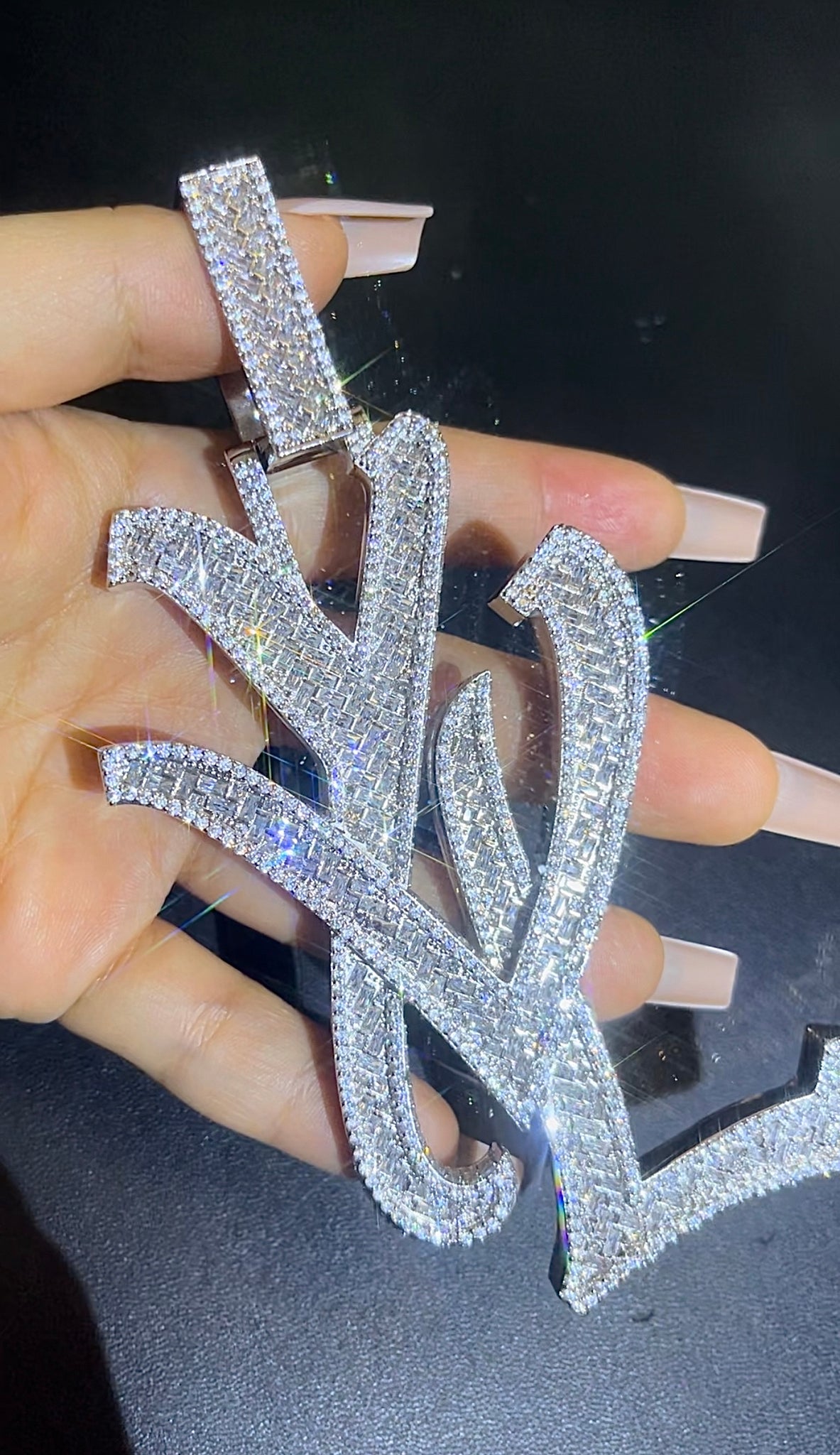 Custom YVL Playboi Carti fully iced pendant necklace infinity link ...
