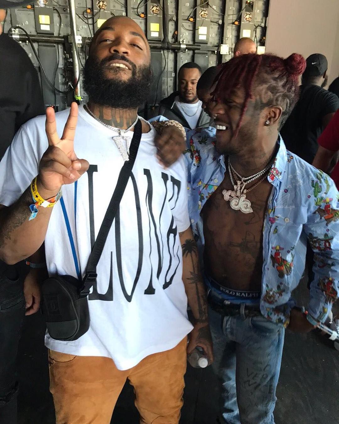 Custom Lil UZI Vlone V pendant necklace free matching chain in diamond ...