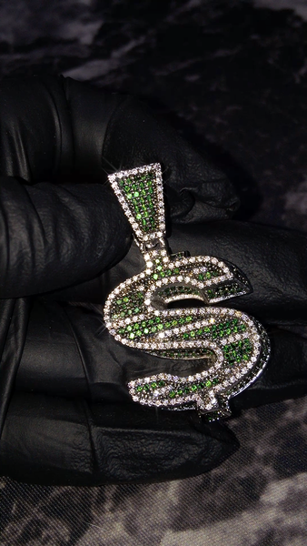 Custom micro bbc dollar sign money pendant necklace chain same as Nigo ...