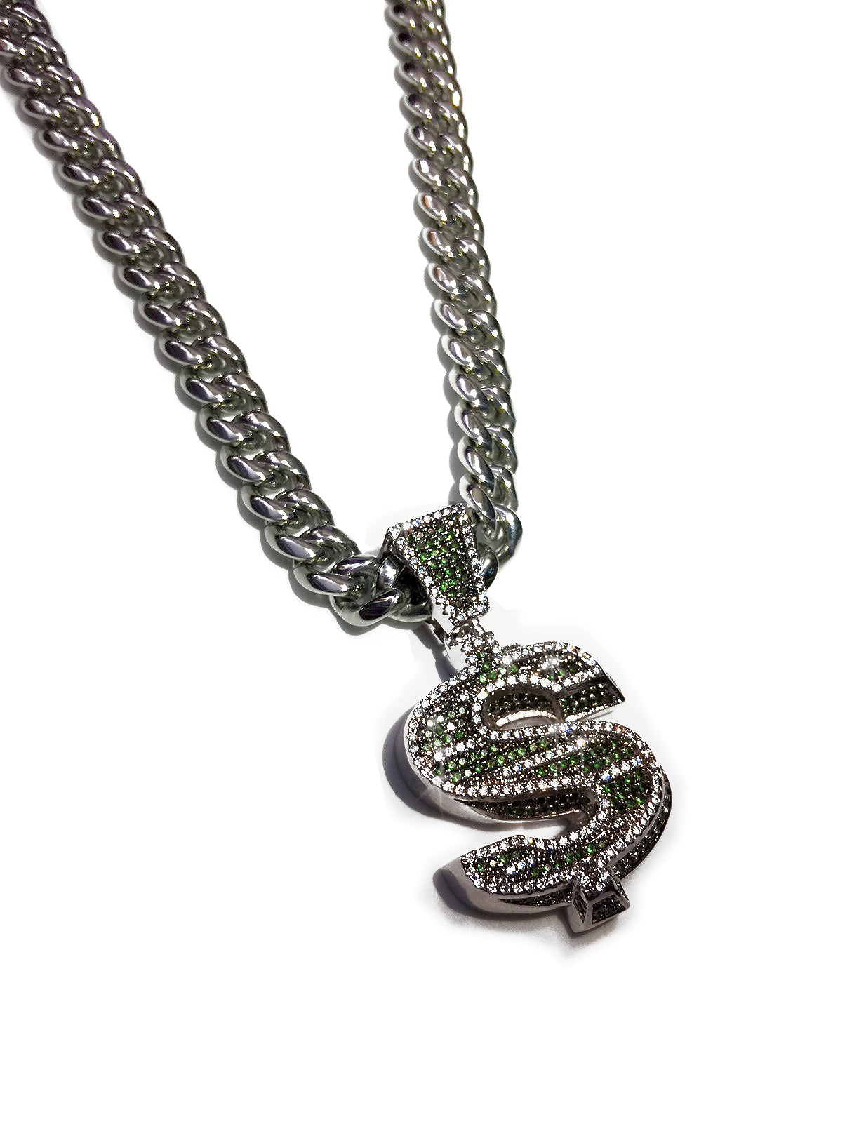 Custom micro bbc dollar sign money pendant necklace chain same as Nigo ...