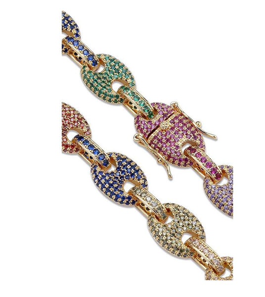 12mm gucci link bracelet multicolored - White Gold – Bijouterie Gonin