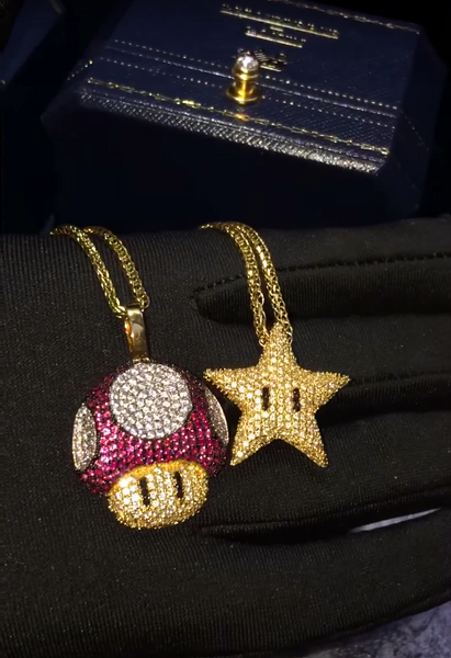Custom Mario Star pendant with ball chain necklace – Bijouterie Gonin