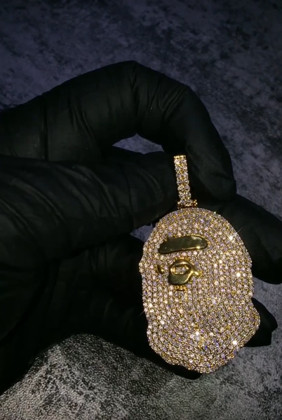 Custom diamond Bape pendant & Necklace – Bijouterie Gonin