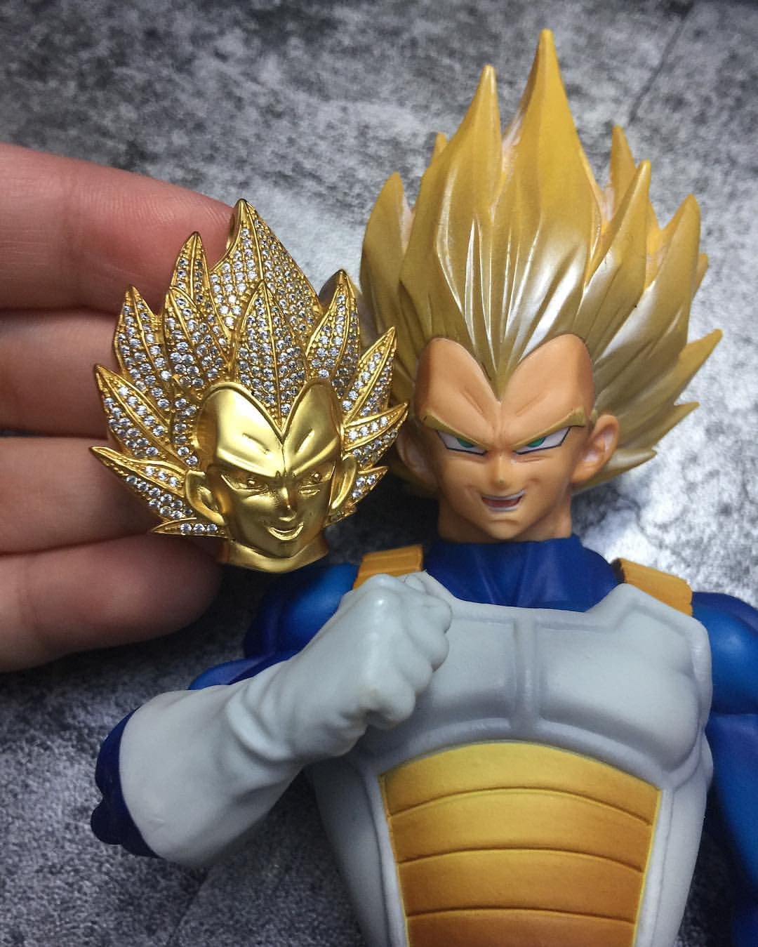 Custom diamond Vegeta necklace and pendant for dbz Dragon ball z fans ...