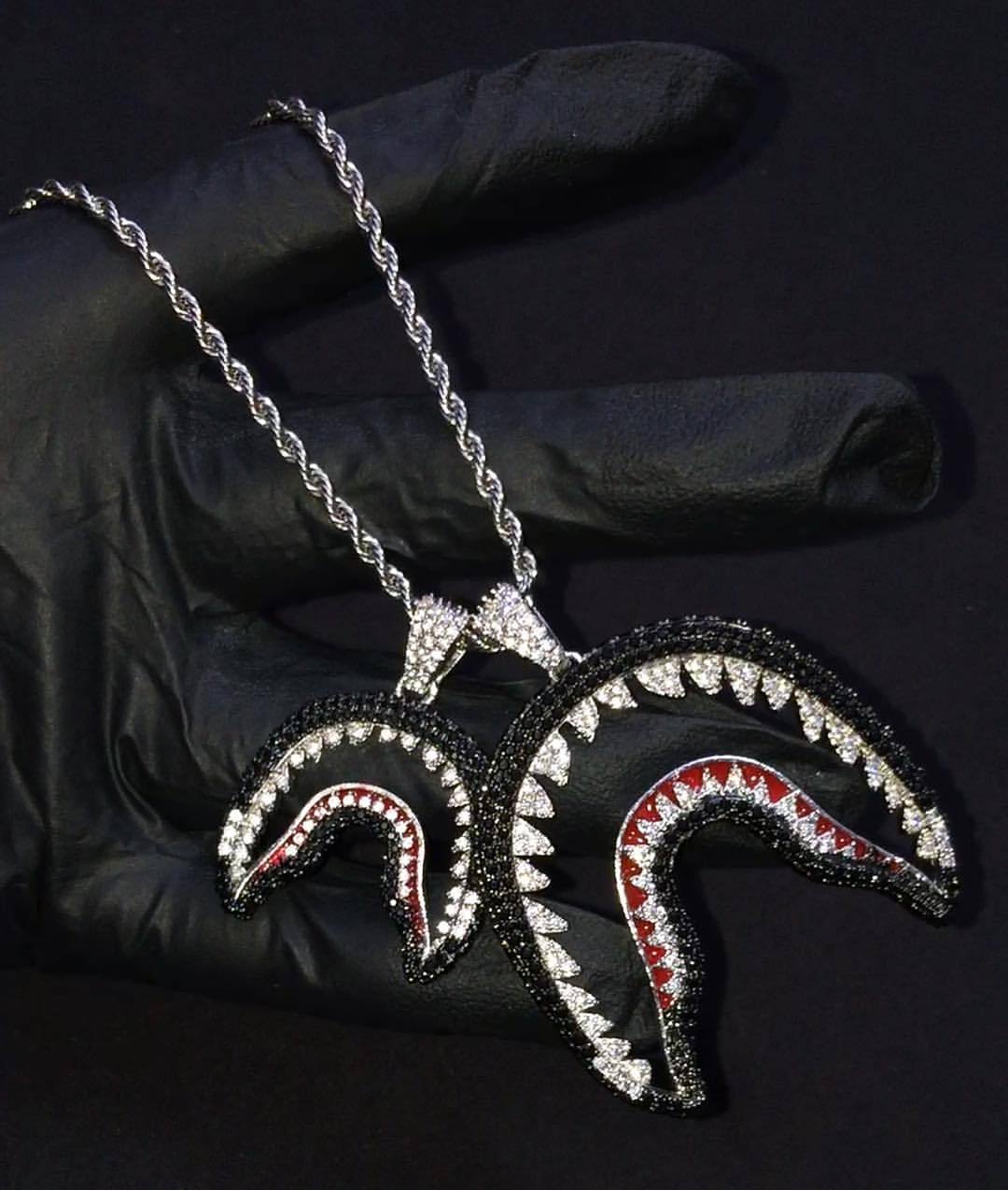 Custom Bathing Ape bape shark necklace & pendant WGM – Bijouterie Gonin